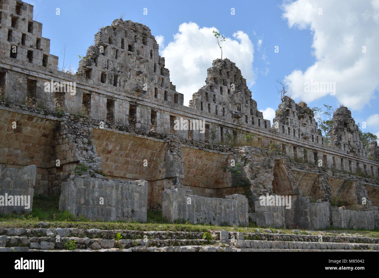 A wall structure in Uxmal, Mexico Stock Photo - Alamy