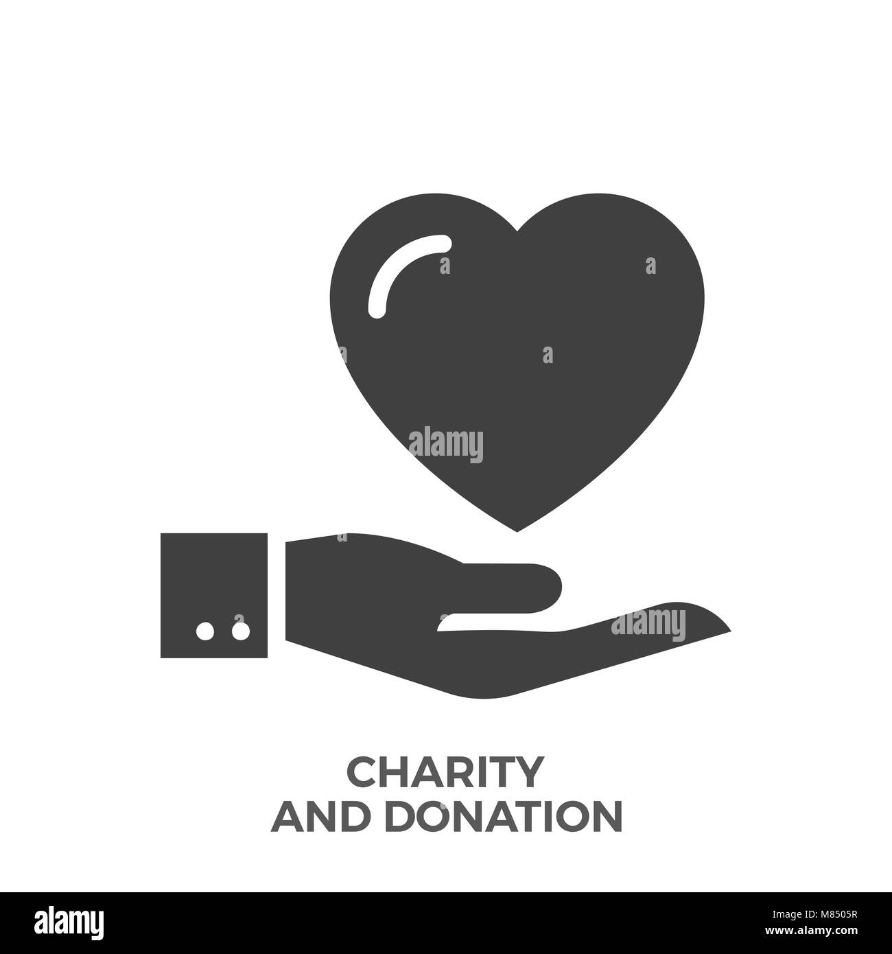 Charity and Donation Glyph Vector Icon Isolated on the White Background ...