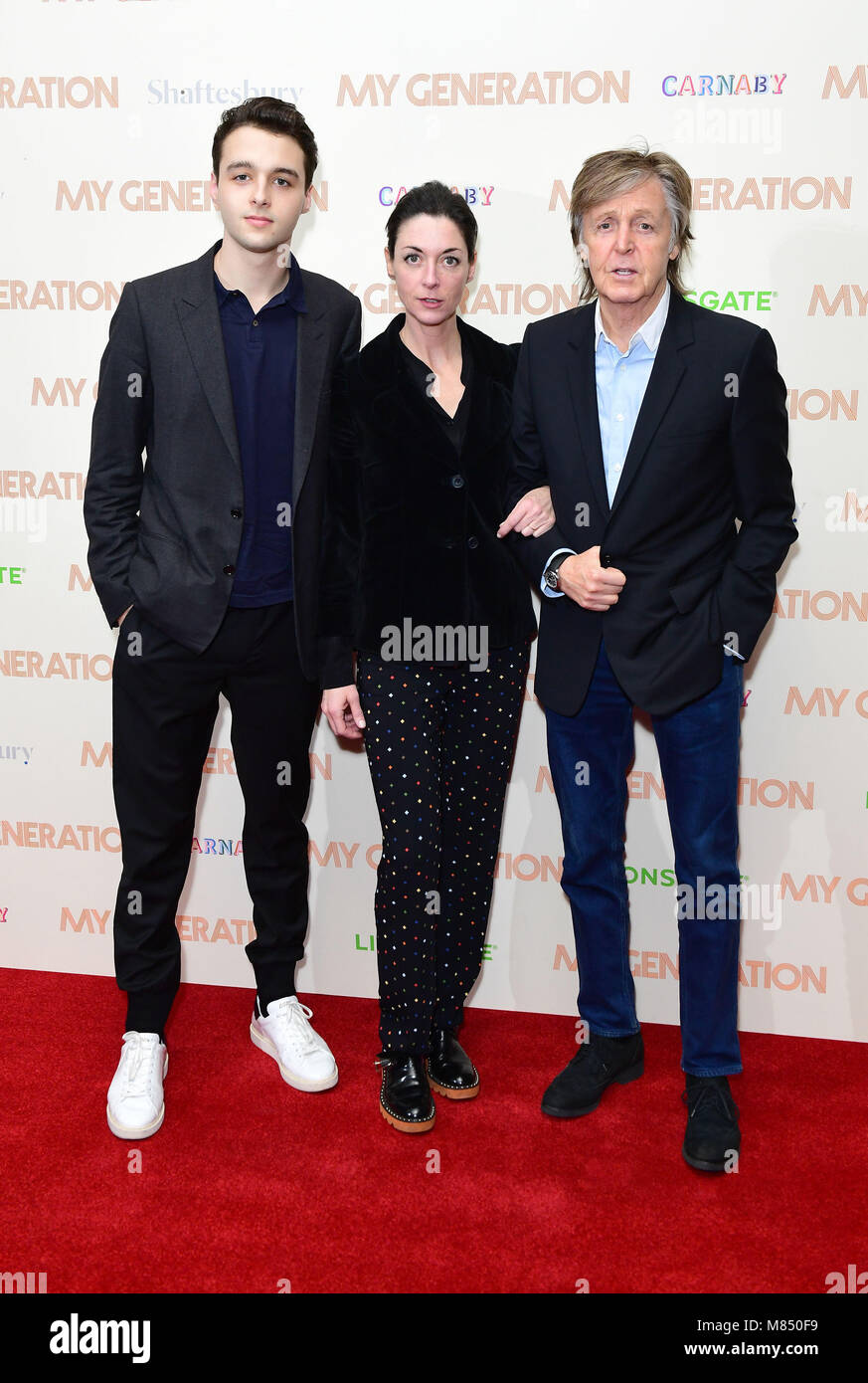 Arthur Donald, Mary McCartney and Sir Paul McCartney attending a ...