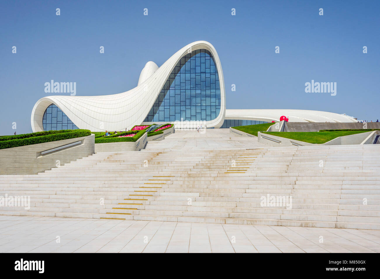 BAKU, AZERBAIJAN - MAY 27: Heydar Aliyev center, famous architectural ...
