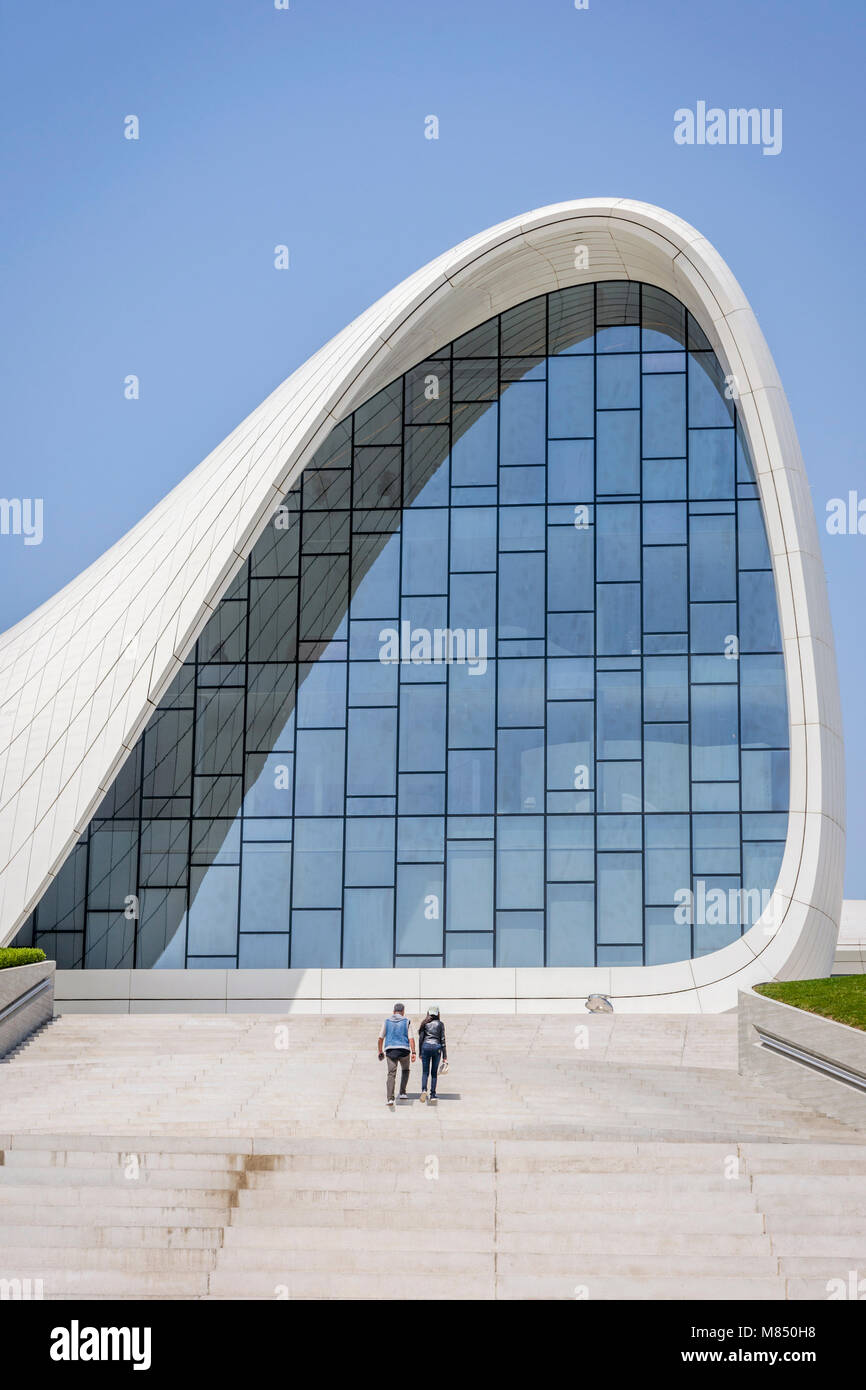 BAKU, AZERBAIJAN - MAY 27: Heydar Aliyev center, famous architectural ...