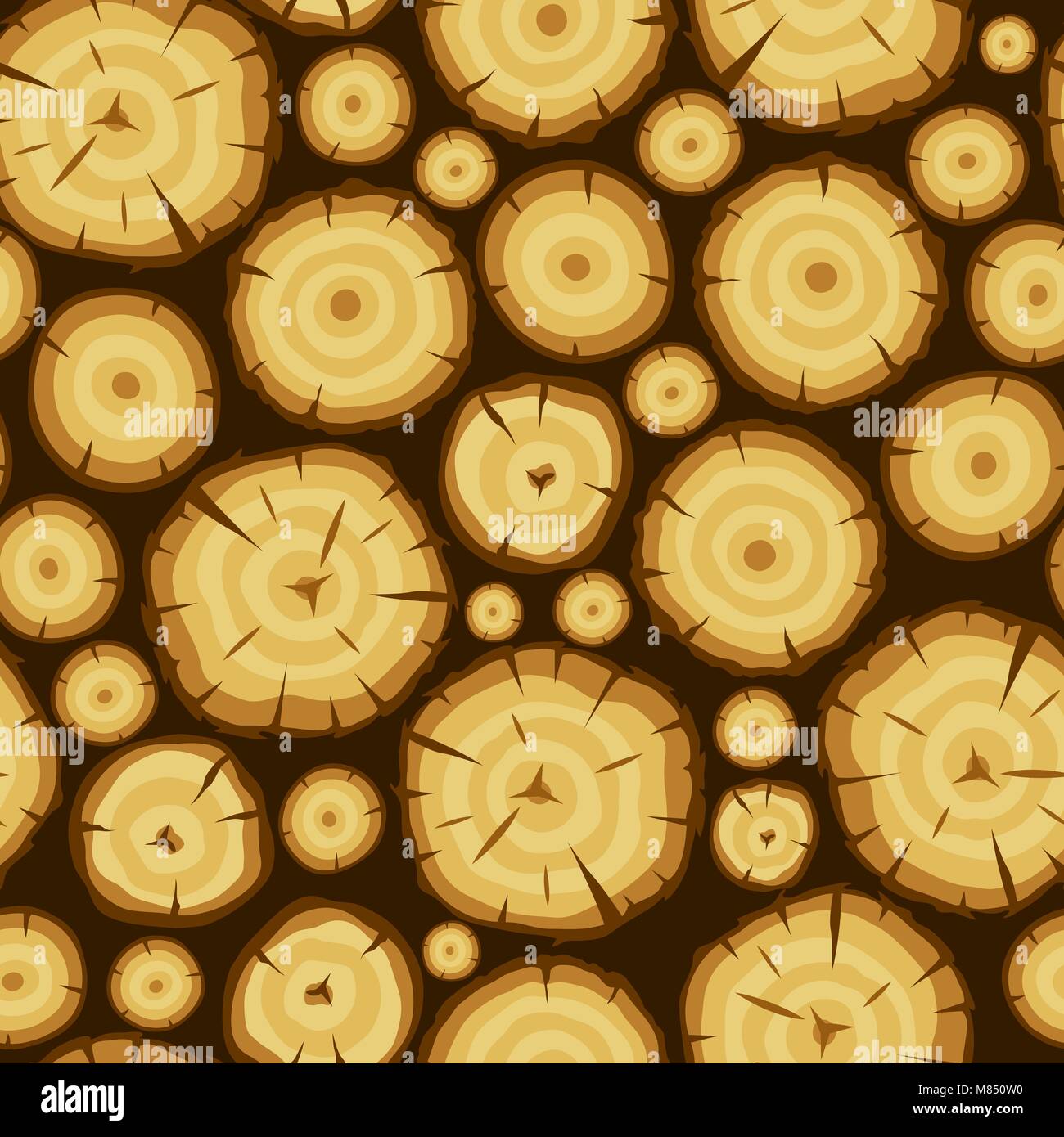 Seamless pattern with wood stumps. Background for forestry and lumber ...