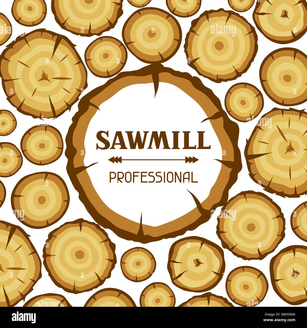 Background with wood stumps. Design for forestry and lumber industry ...