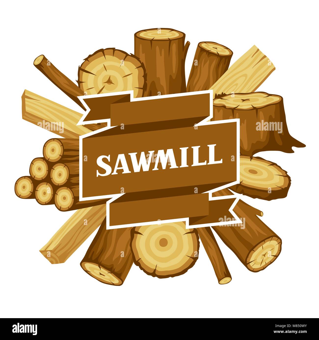Wood log Stock Vector Images - Alamy