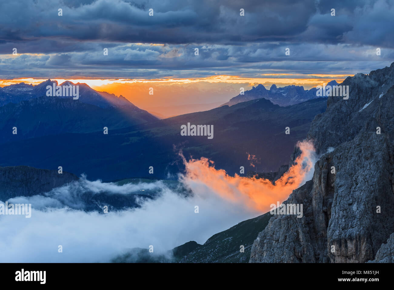 sunset landscape from Rosetta Mountain - San Martino di Castrozza ...
