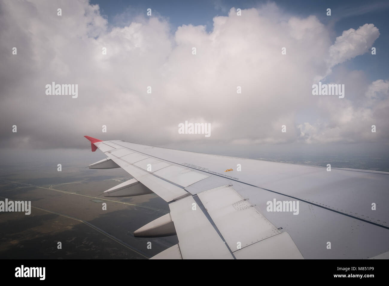 Looking out the window of a jet while flying over west Florida Stock ...