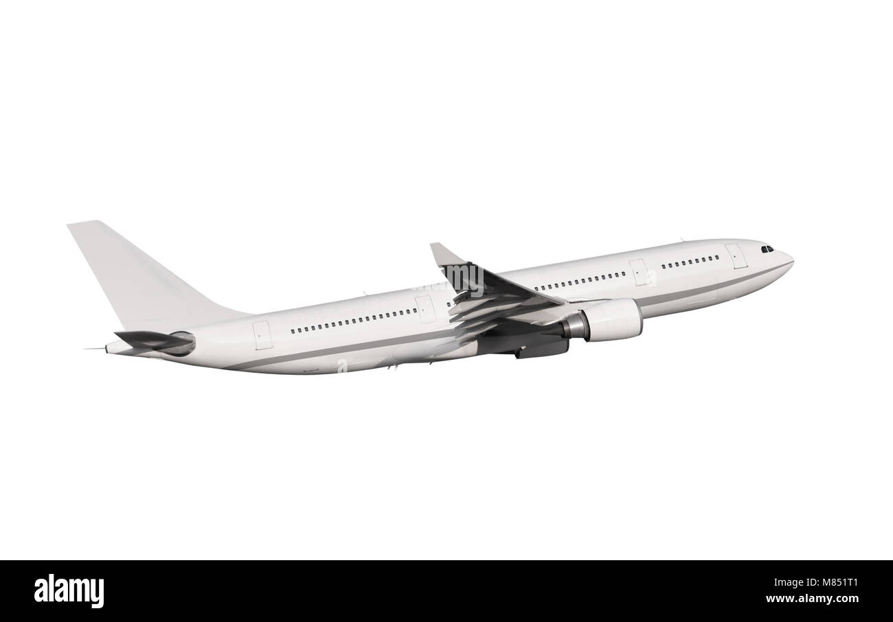 commercial airplane on white background with path Stock Photo - Alamy