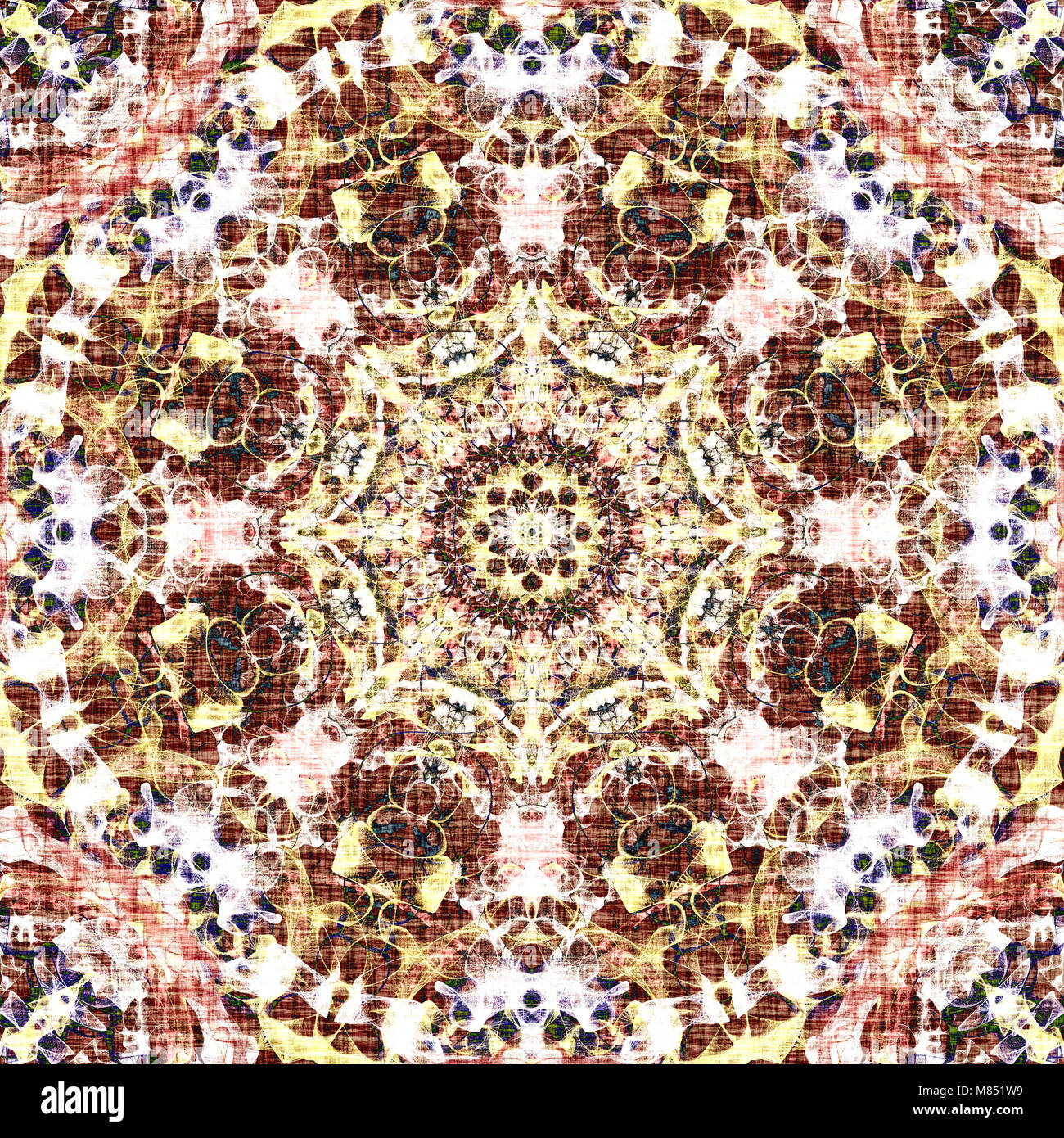 Colorful indian pattern, floral circle with tribal traditional elements ...