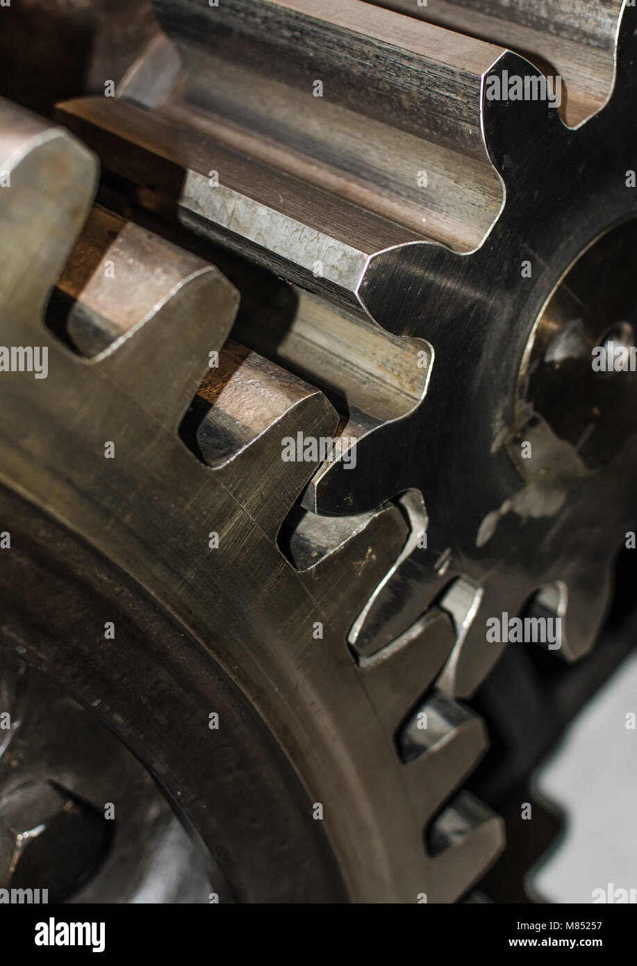 Detail of Iron Cogwheels Stock Photo - Alamy