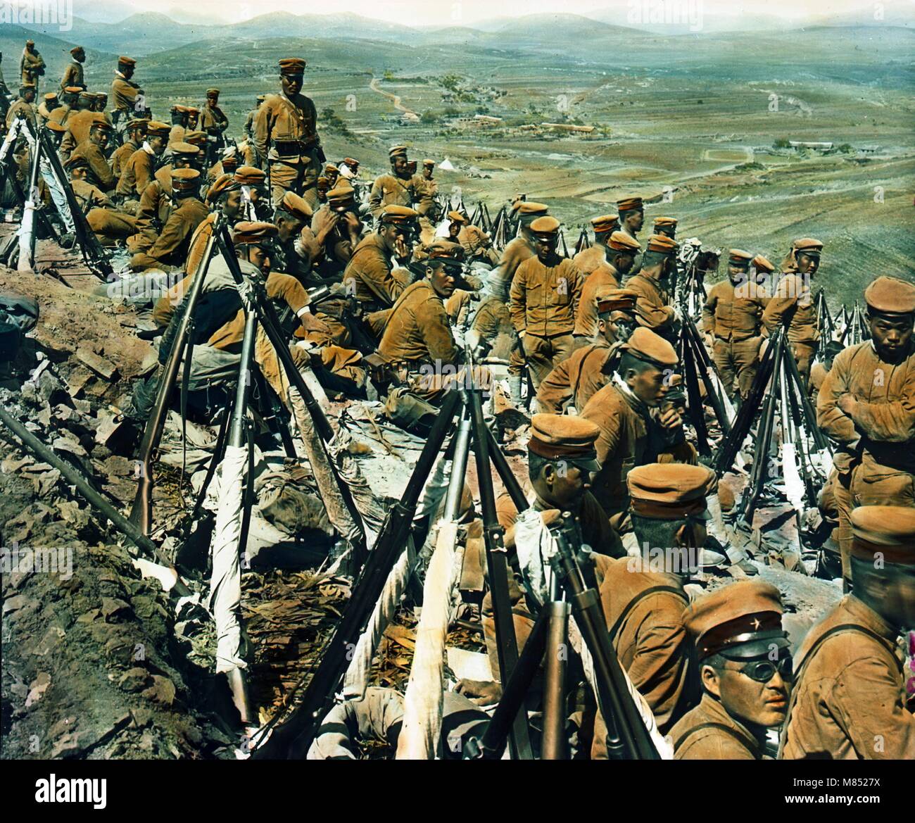 Soldiers resting in a trench in hi-res stock photography and images - Alamy