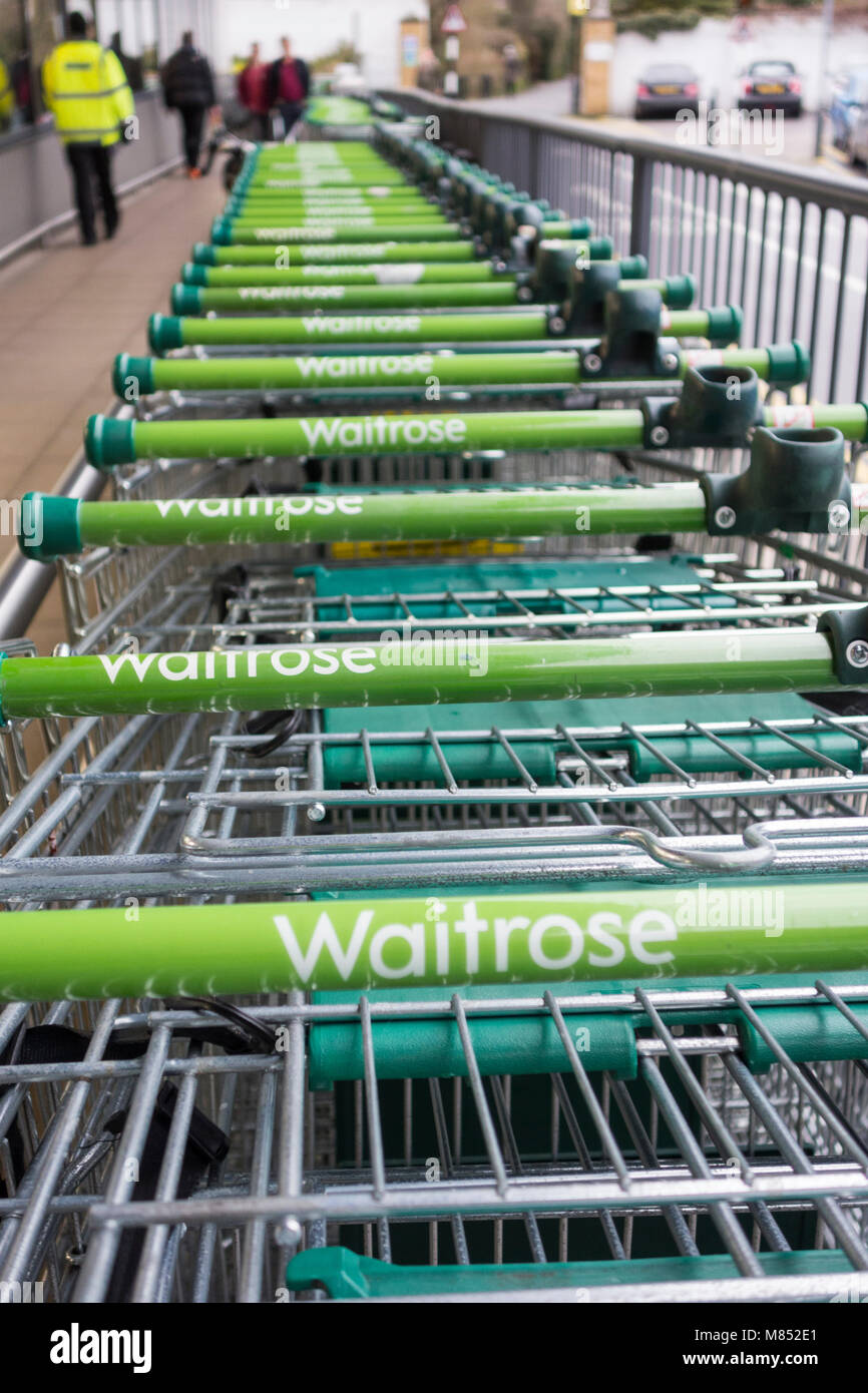 Waitrose supermarket trolleys hi-res stock photography and images - Alamy