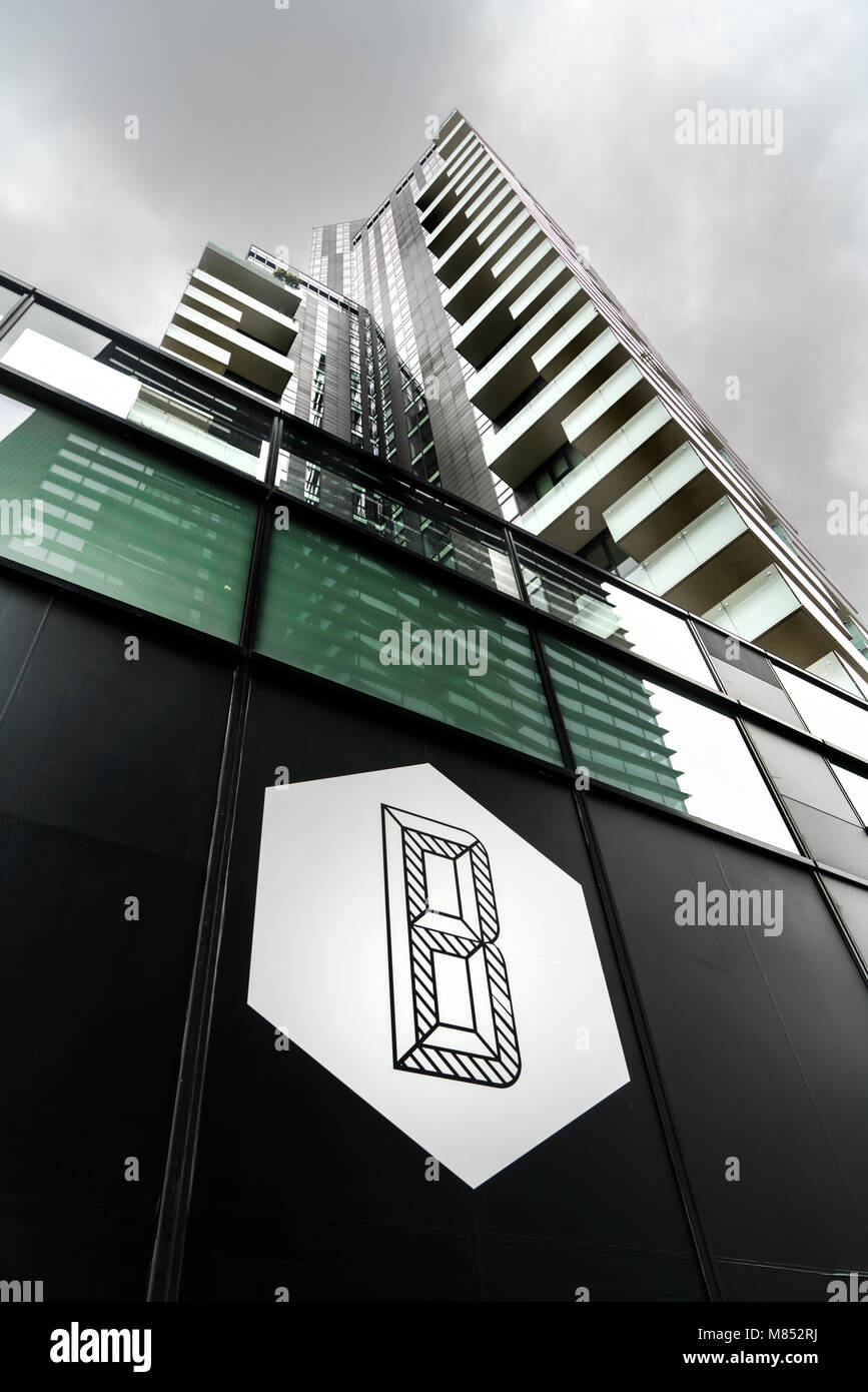 view of modern skyscrapers from below Stock Photo - Alamy