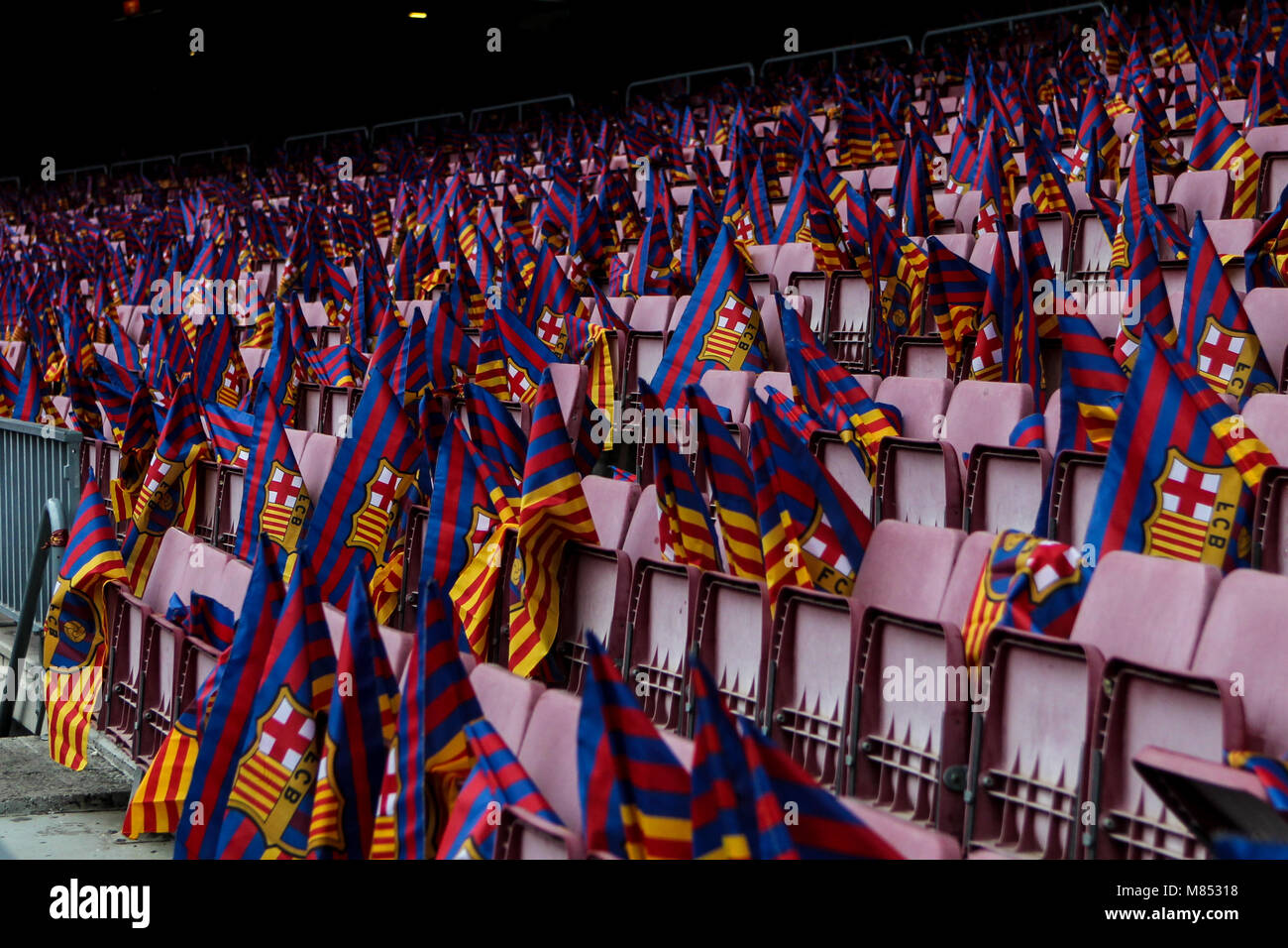 Barcelona, Spain. 14th Mar, 2018. 14th March 2018; Details of Camp Nou ...