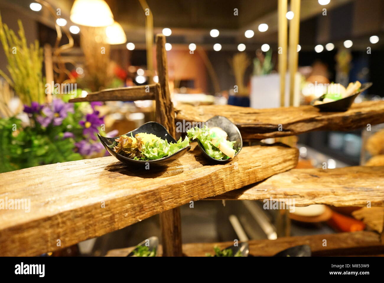 Beautiful serving buffet table. Catering in restourant Stock Photo - Alamy