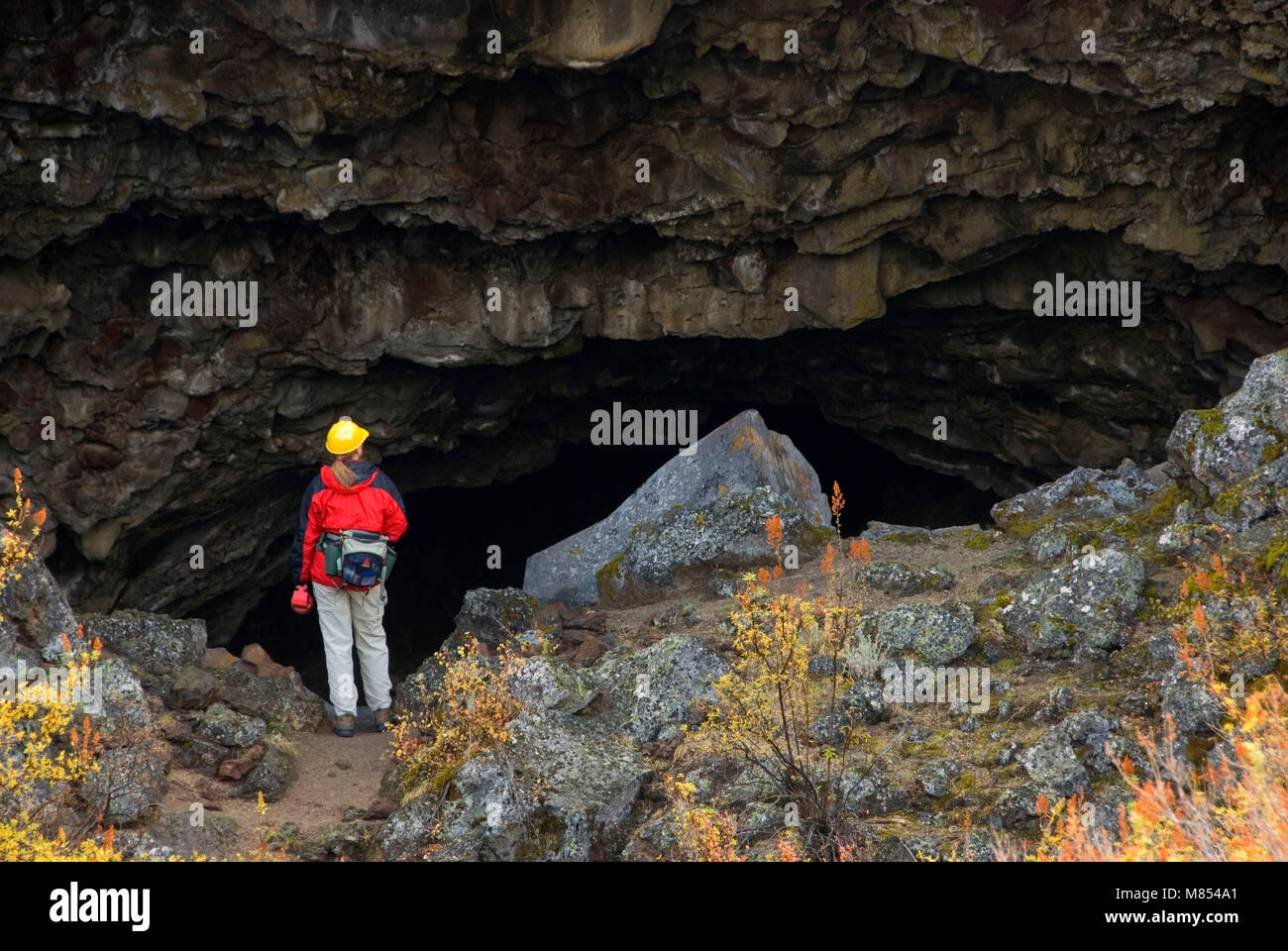 Indian Well Cave entrance, Lava Beds National Monument, California ...