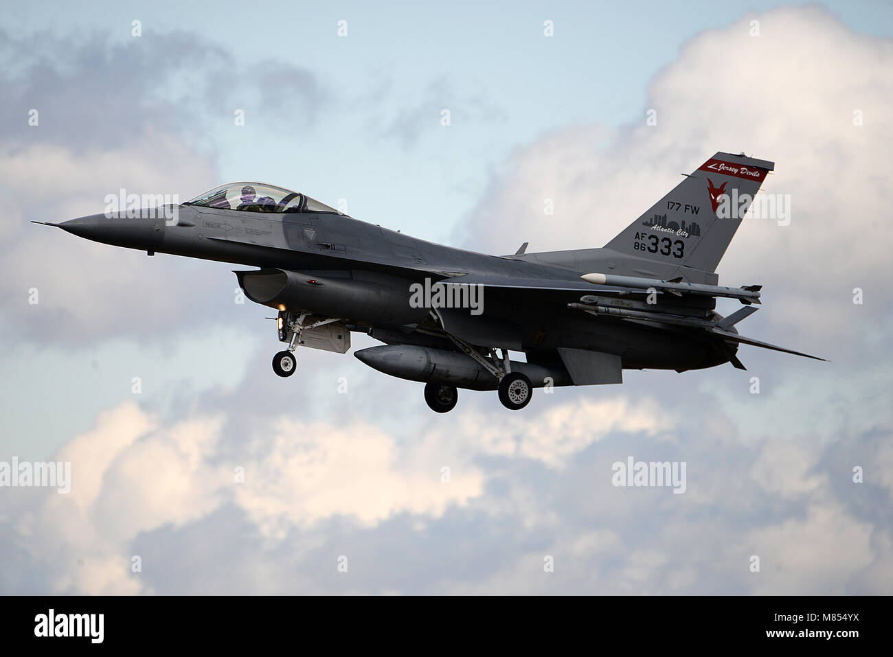 A U.S. Air Force F-16C Fighting Falcon with the 177th Fighter Wing, New ...