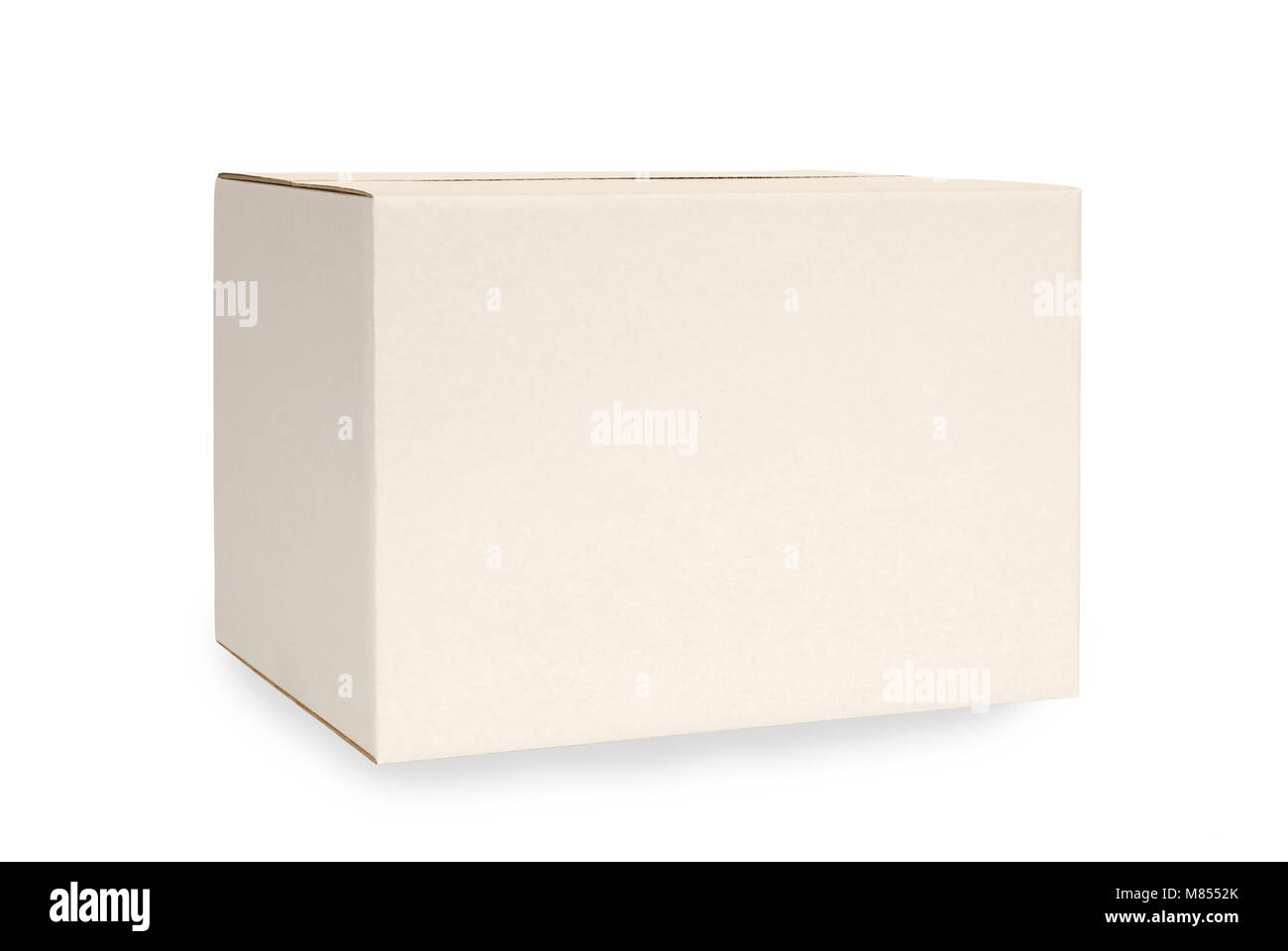 Closed plain white blank cardboard box isolated on a white background ...