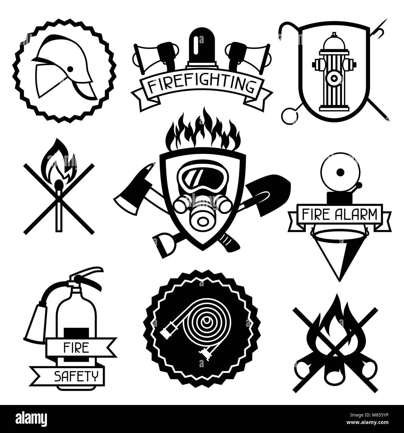 Fire Safety Symbol Black And White