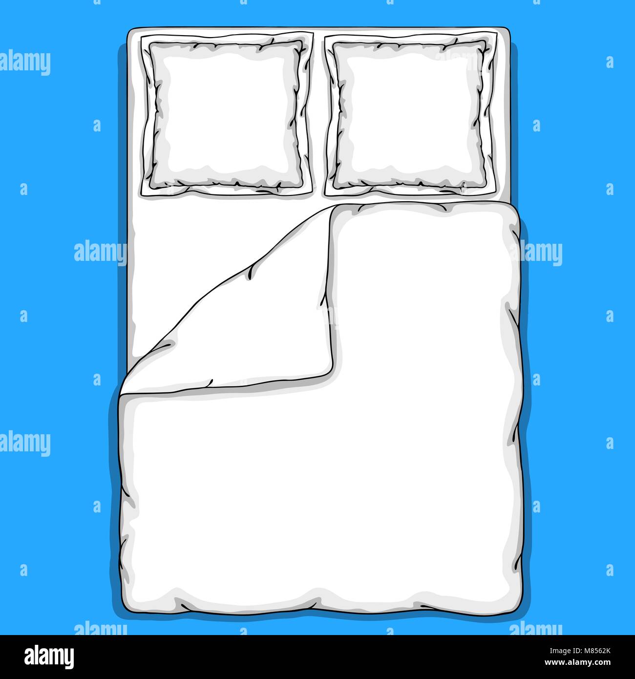 Bed linen template with pillows, duvet cover and sheet Stock Vector ...