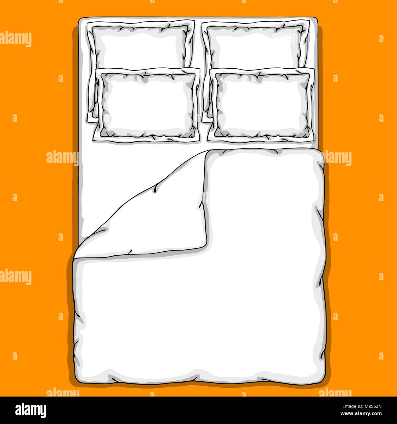 Bed linen template with pillows, duvet cover and sheet Stock Vector ...