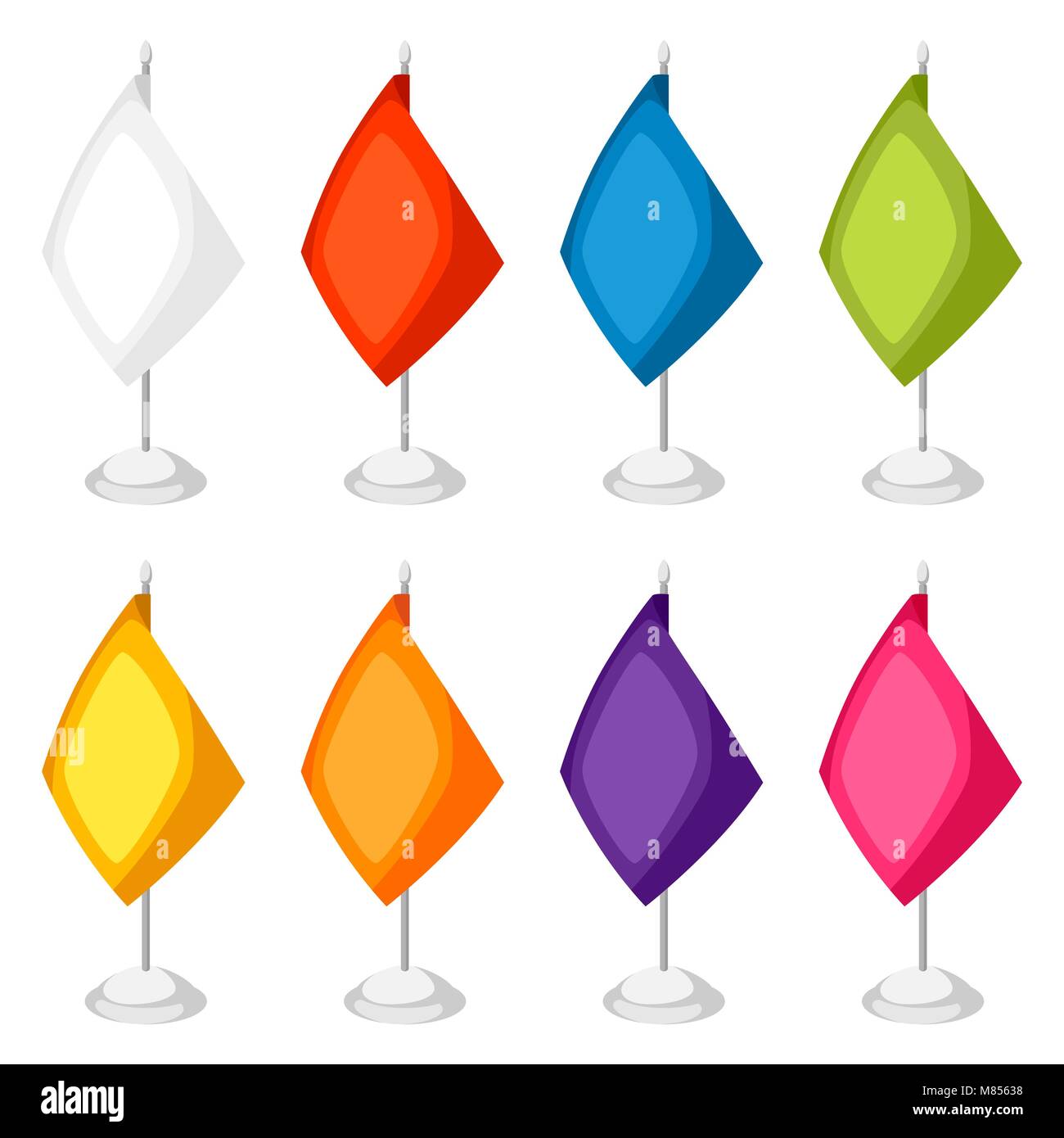 Colored flags templates. Set of promotional gifts and souvenirs Stock ...