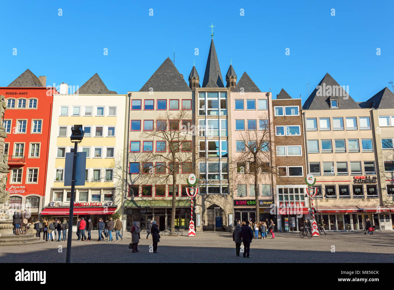 Cologne, Germany - February 24, 2018: view of the Old Market Square in ...