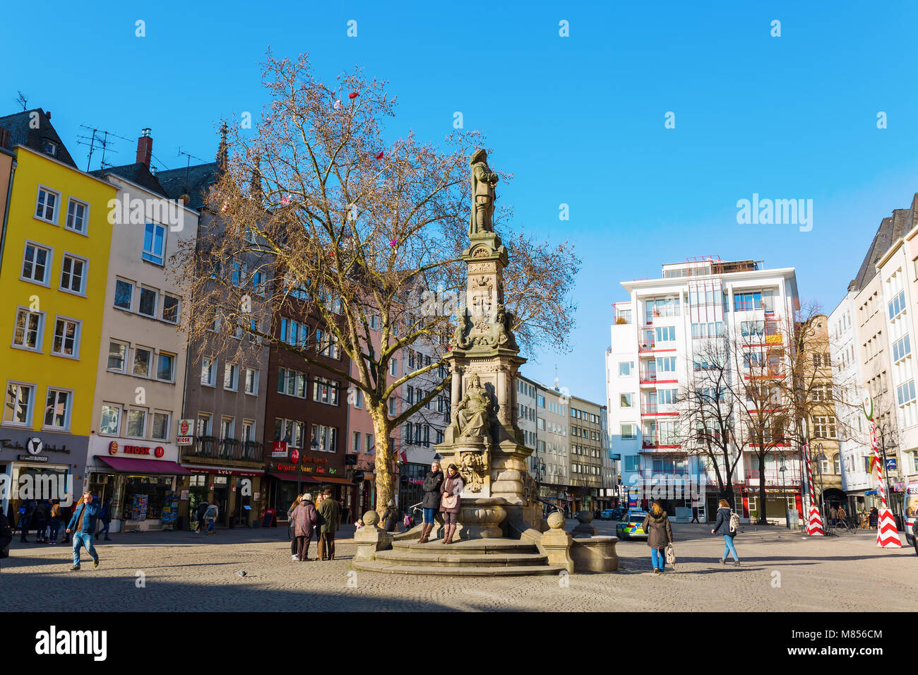 Cologne, Germany - February 24, 2018: view of the Old Market Square in ...