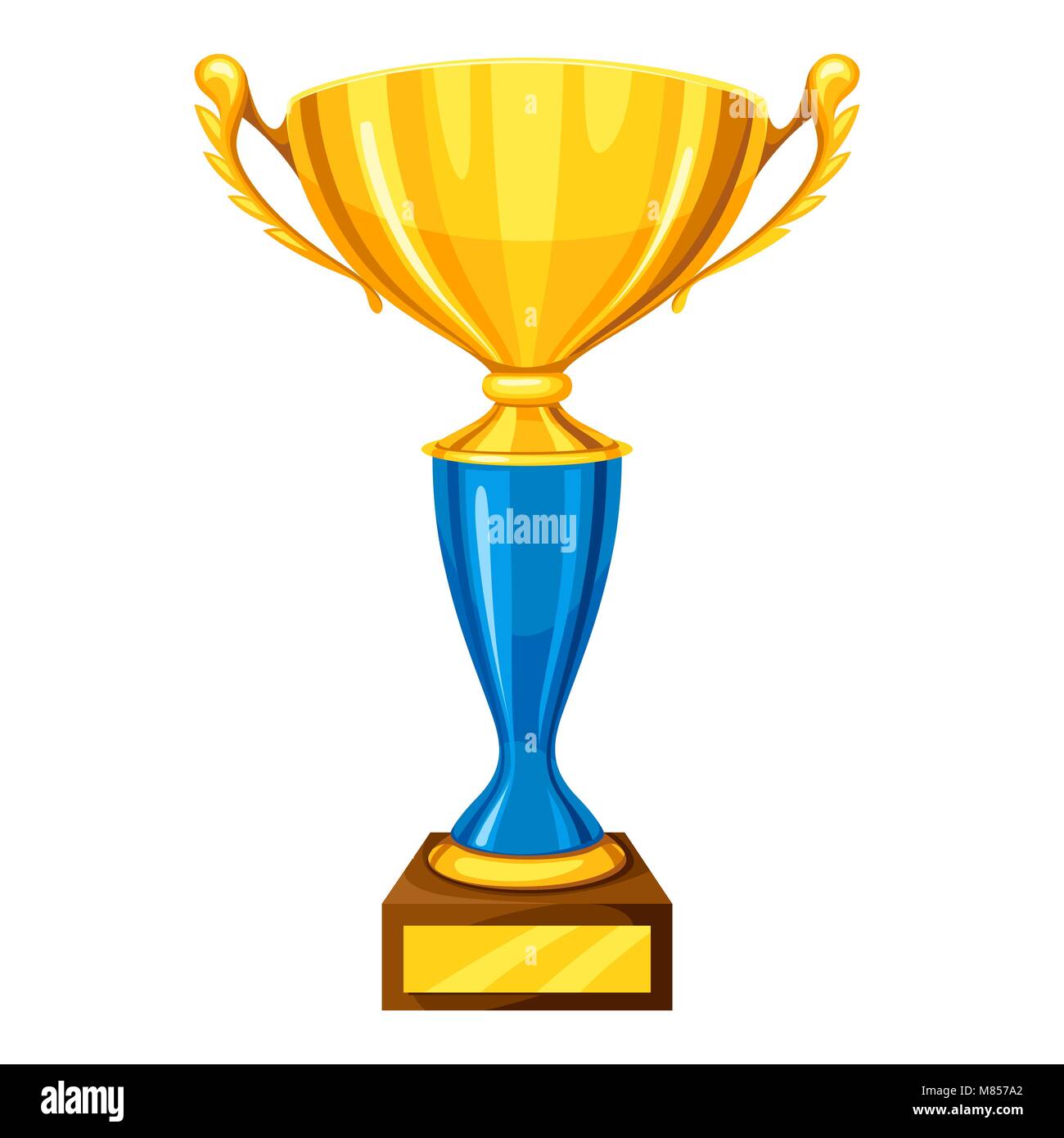 Realistic gold cup with place for text. Illustration of award for ...
