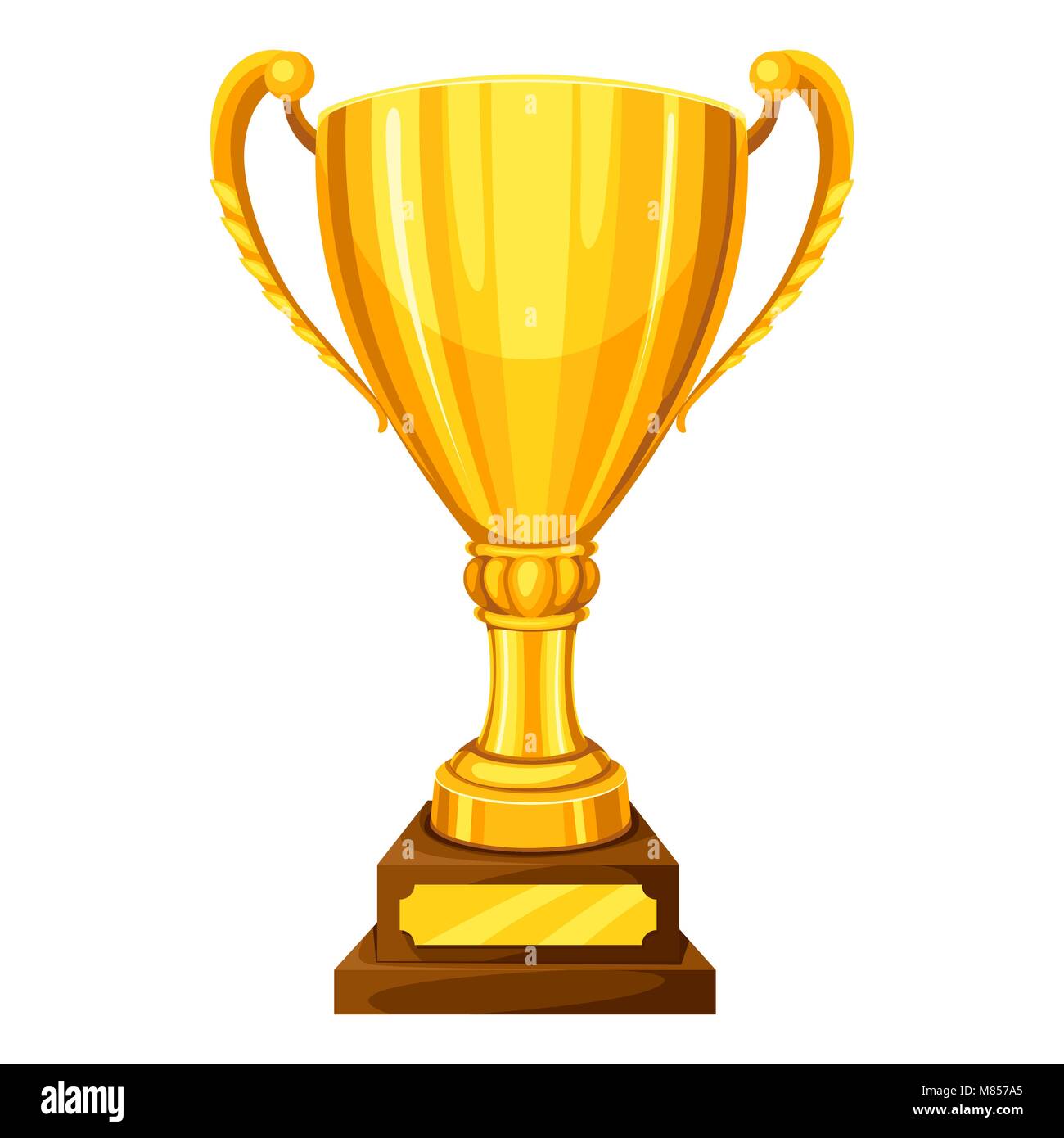 Realistic gold cup with place for text. Illustration of award for ...