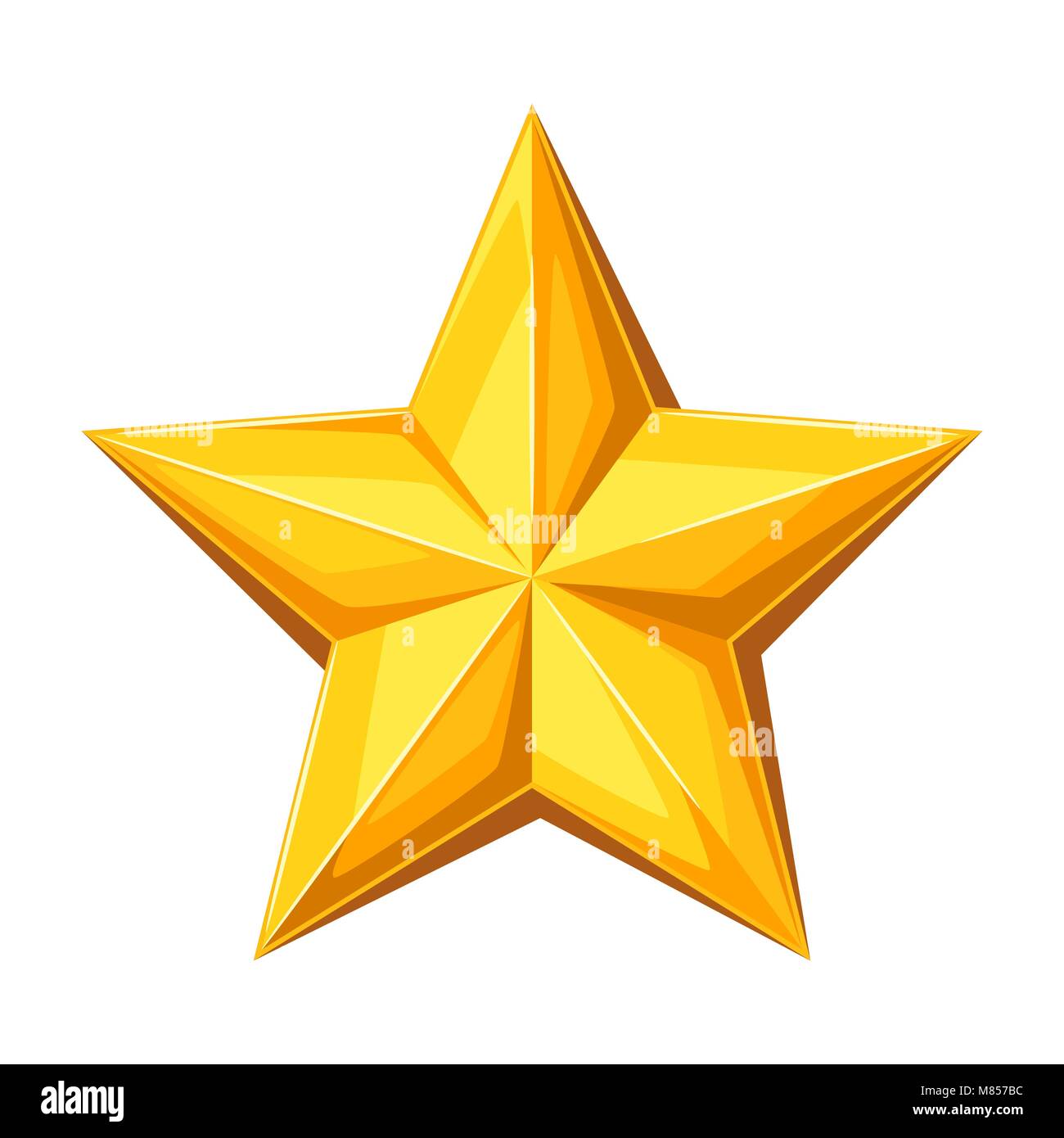 Realistic gold star. Illustration on white background Stock Vector ...