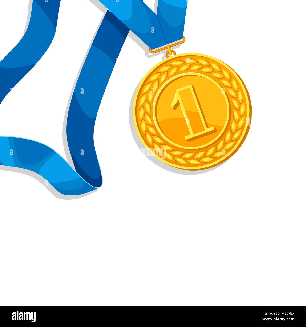 Realistic gold medal for first place. Background with place for text ...