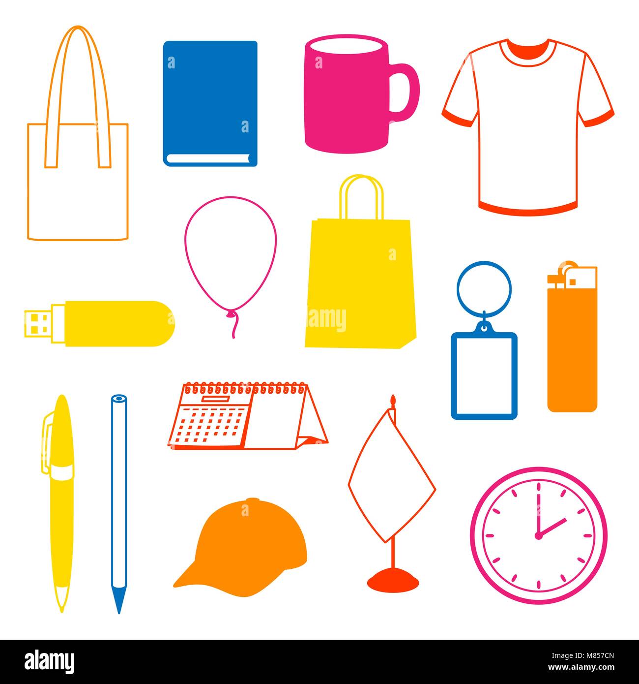 Set of promotional gifts and advertising souvenirs Stock Vector Image ...