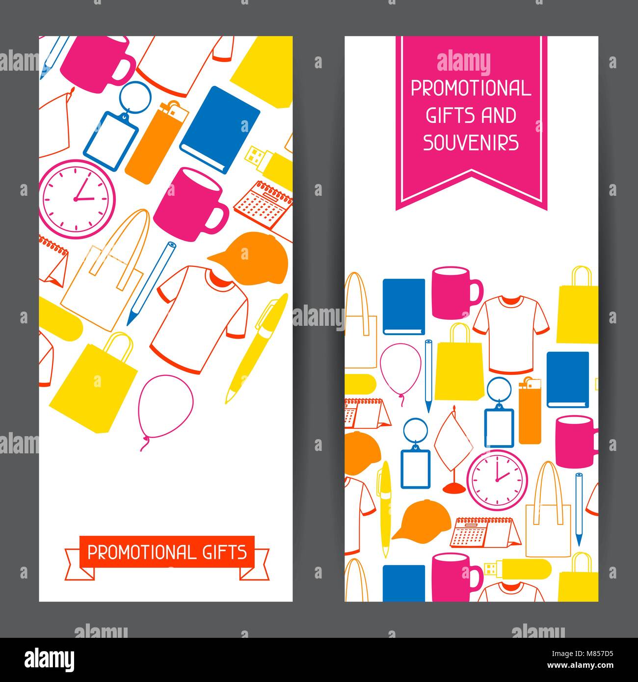 Advertising banners with promotional gifts and souvenirs Stock Vector ...