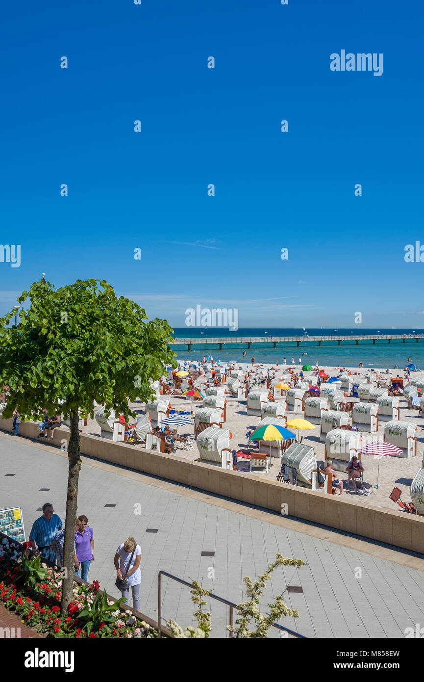 Beach promenade, Groemitz, Baltic Sea, Schleswig-Holstein, Germany ...