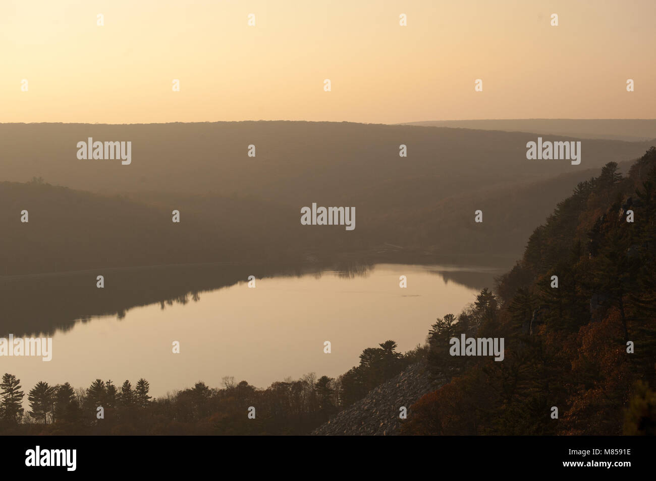 View from an overlook at Devils Lake State Park, Wisconsin, USA Stock ...