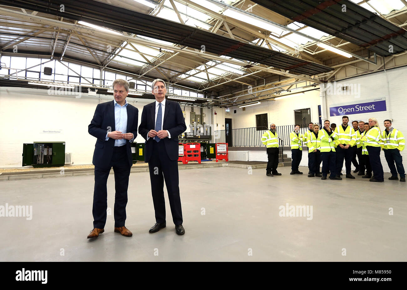 Chancellor Philip Hammond with Clive Selley, Openreach Chief Executive ...