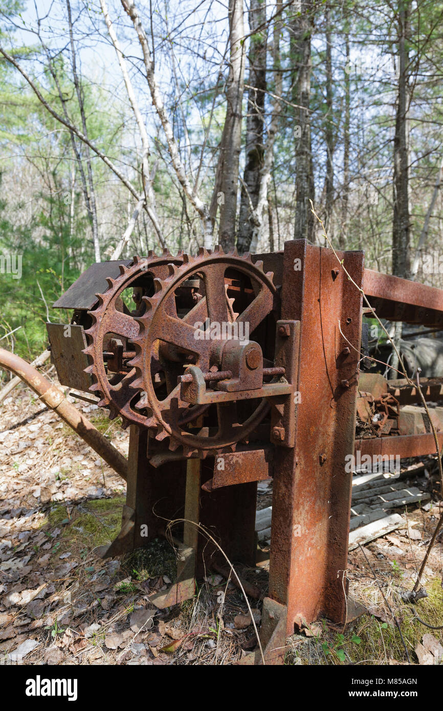 Tool conveyor belt at the abandoned Redstone Granite quarry in Conway ...