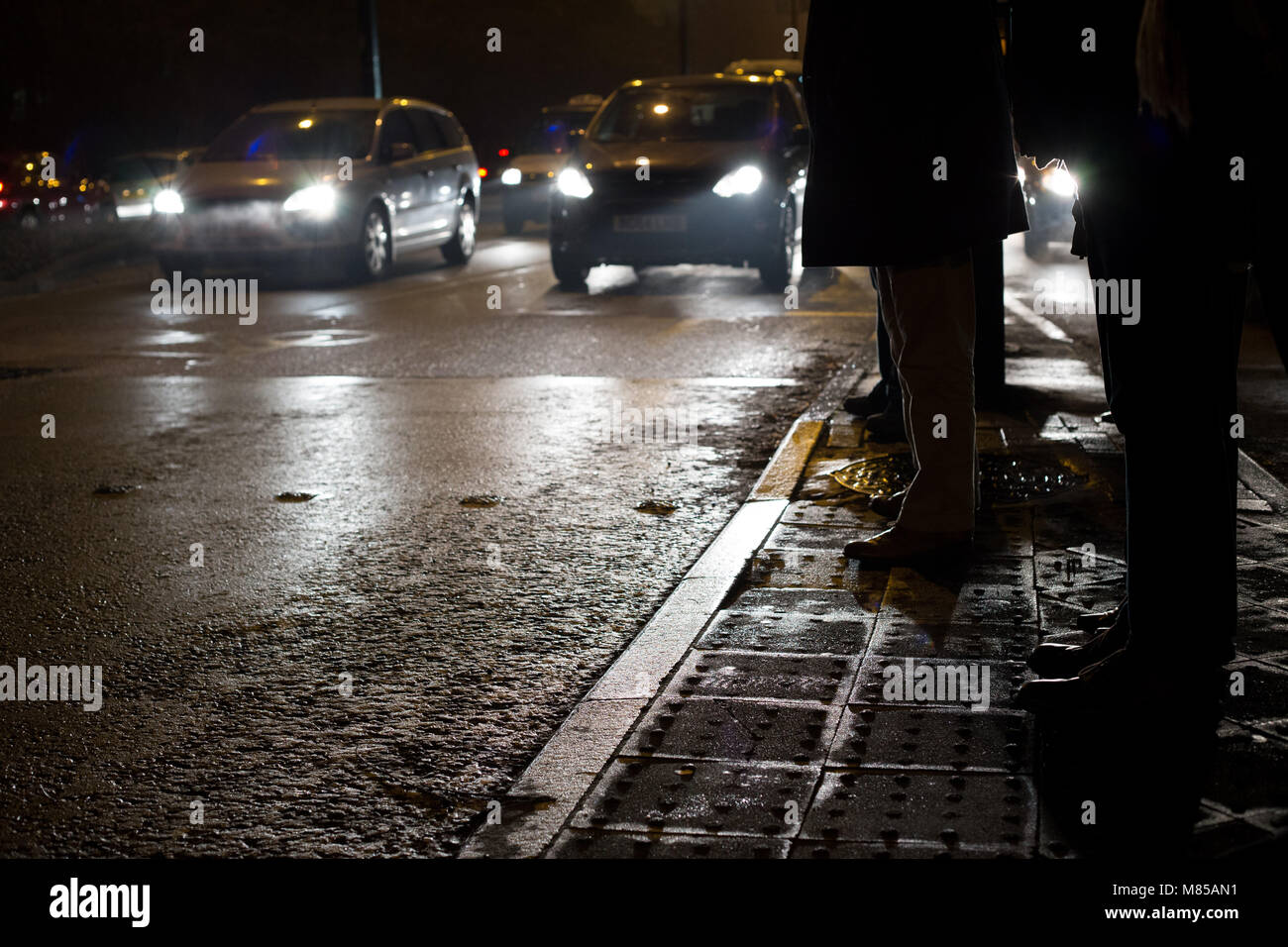 Waiting for traffic, Cardiff Stock Photo - Alamy