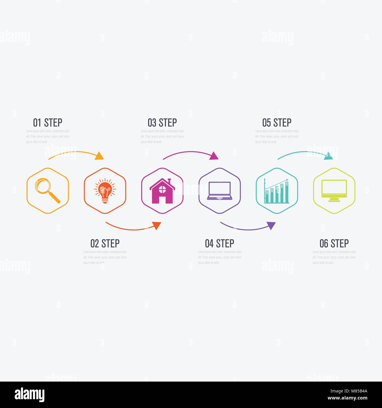 Vector illustration infographics 6 options Stock Vector Image & Art - Alamy