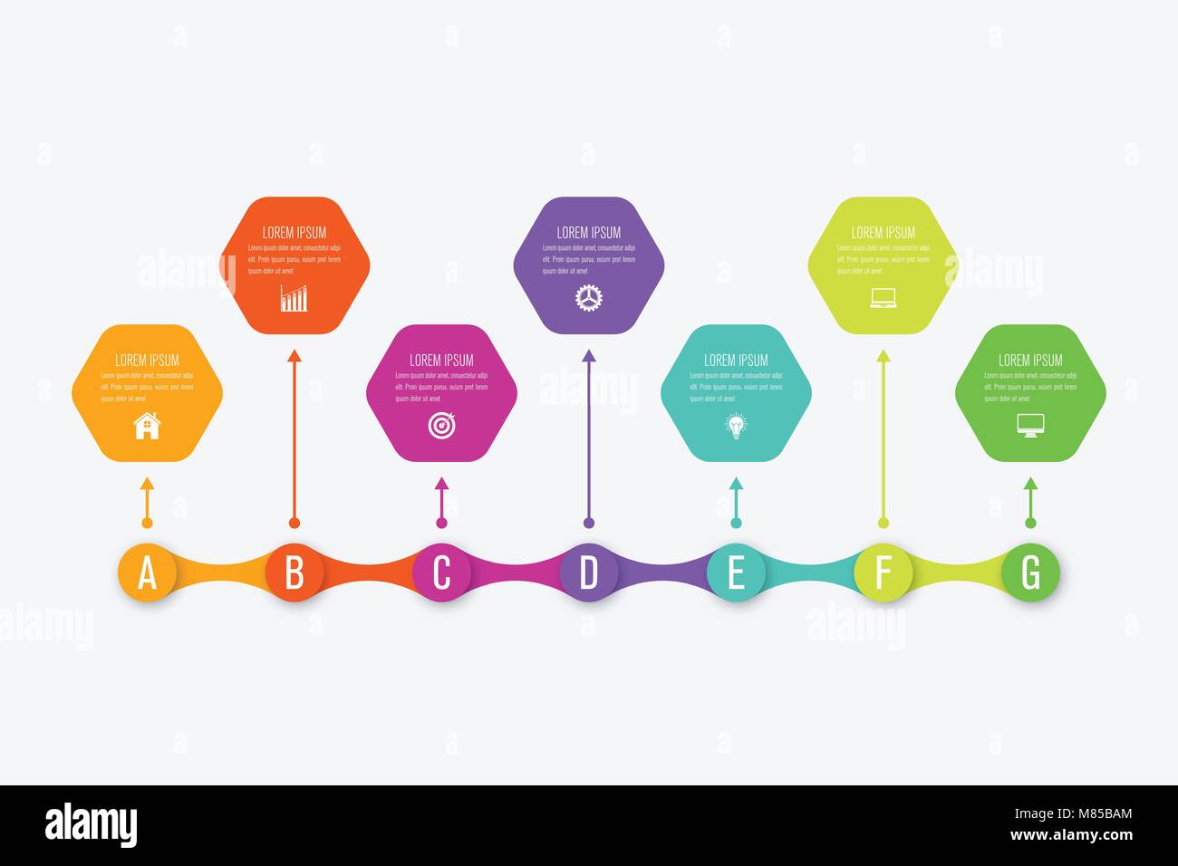 Business infographic template with 7 steps Stock Vector Image & Art - Alamy