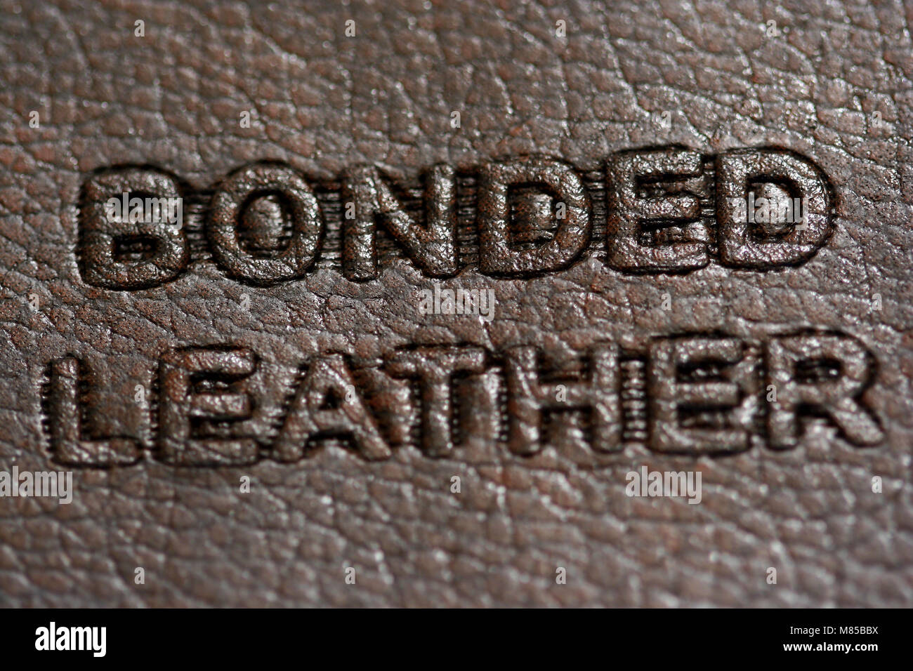 A Bonded leather tag Stock Photo - Alamy