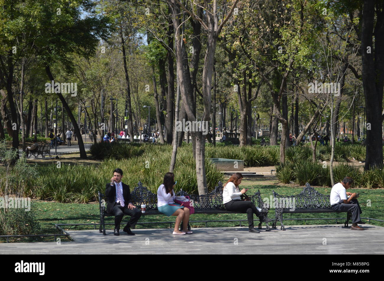 Mexican people in a park hi-res stock photography and images - Alamy