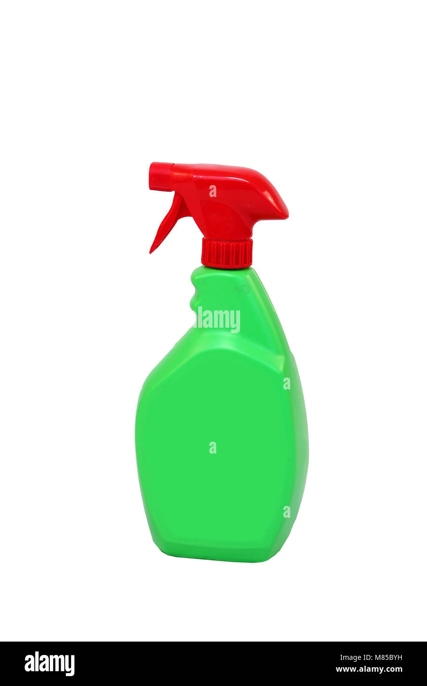 A isolated green spray bottle Stock Photo - Alamy