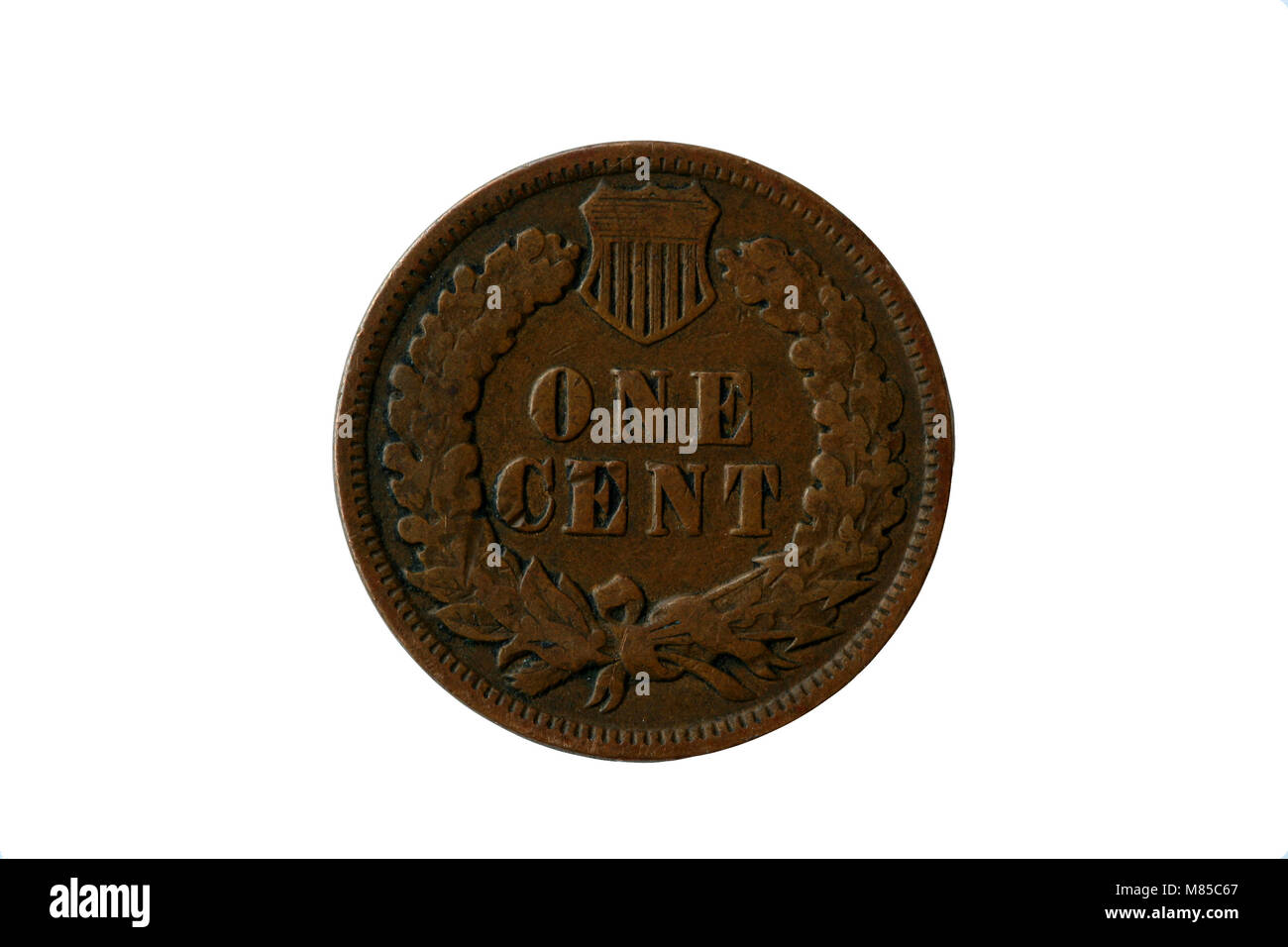 Old 1904 indian head penny back Stock Photo - Alamy