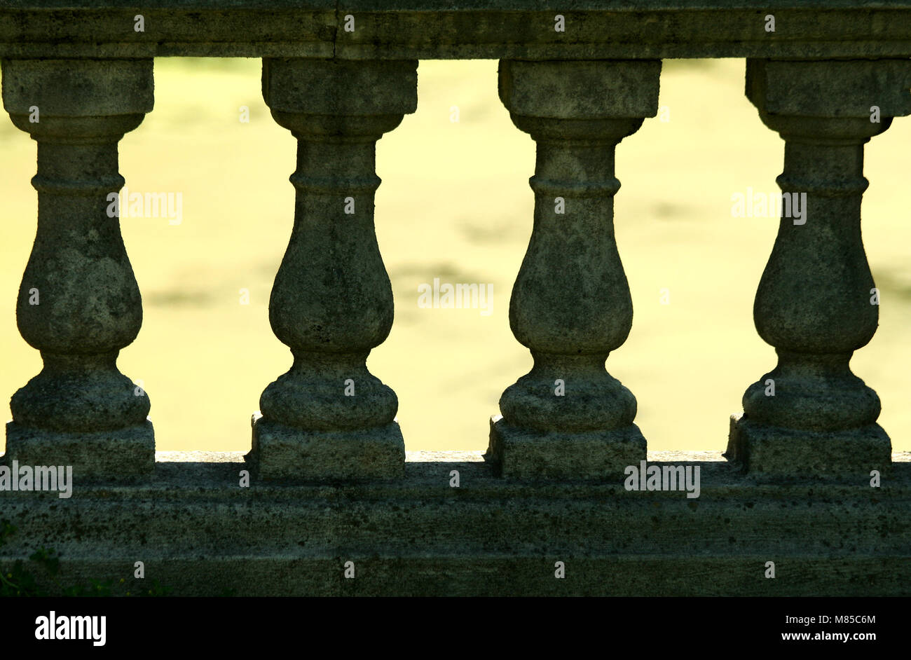 A row of Fence Columns Stock Photo - Alamy