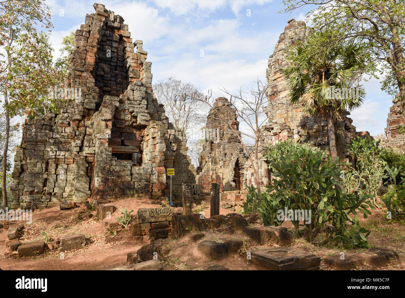 Battambang, Cambodia -14 January 2018: Phnom Banan temple at Battambang ...