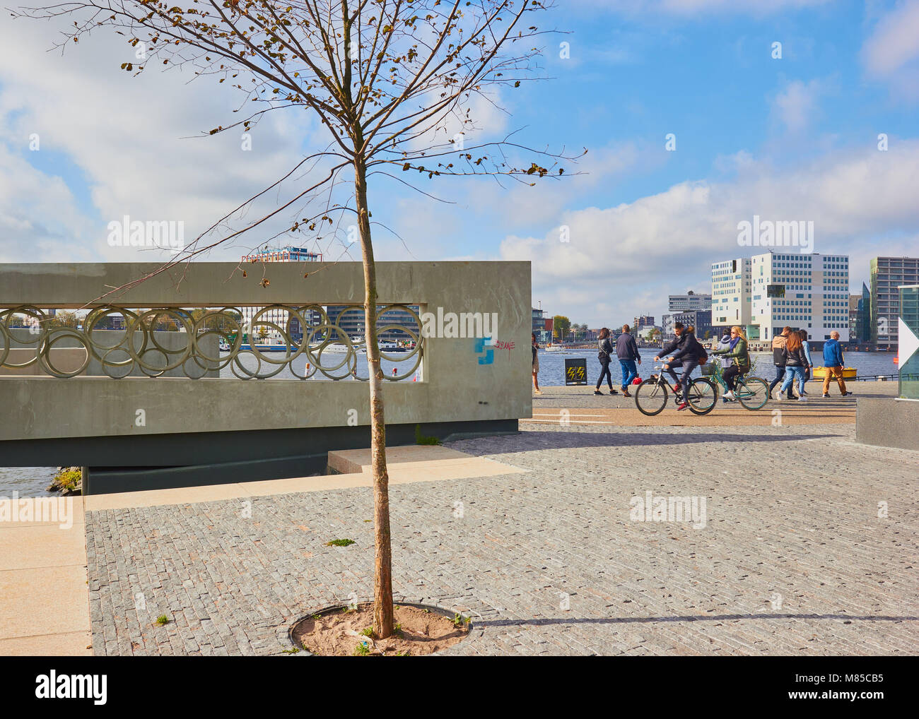 Cyclists, Overhoeks a new mixed use neighbourhood of Amsterdam-Noord ...