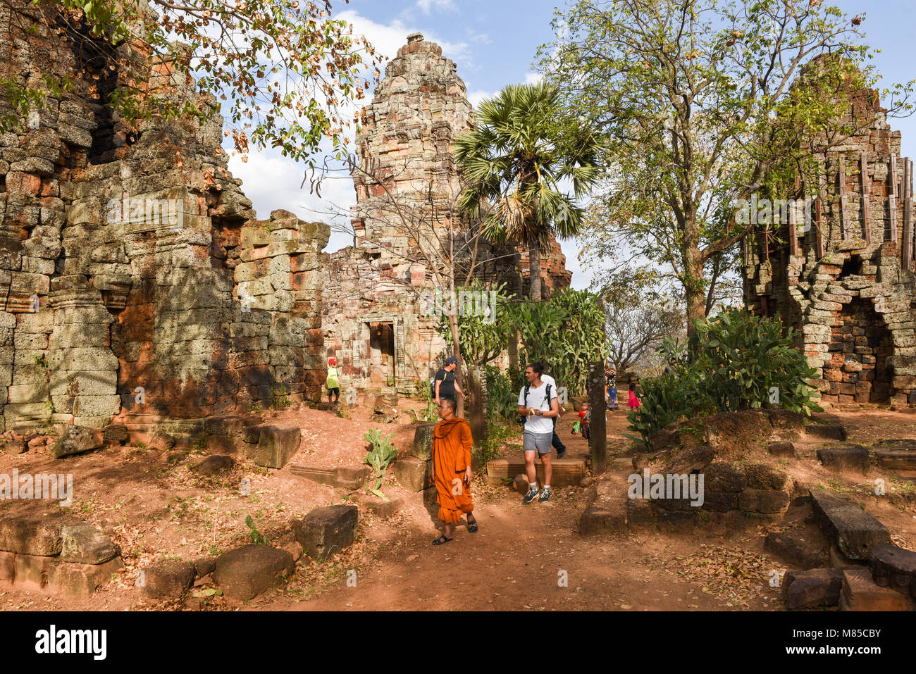Battambang, Cambodia -14 January 2018: Phnom Banan temple at Battambang ...