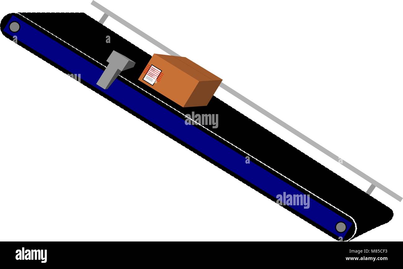 A carton on a conveyor belt Stock Vector Image & Art - Alamy