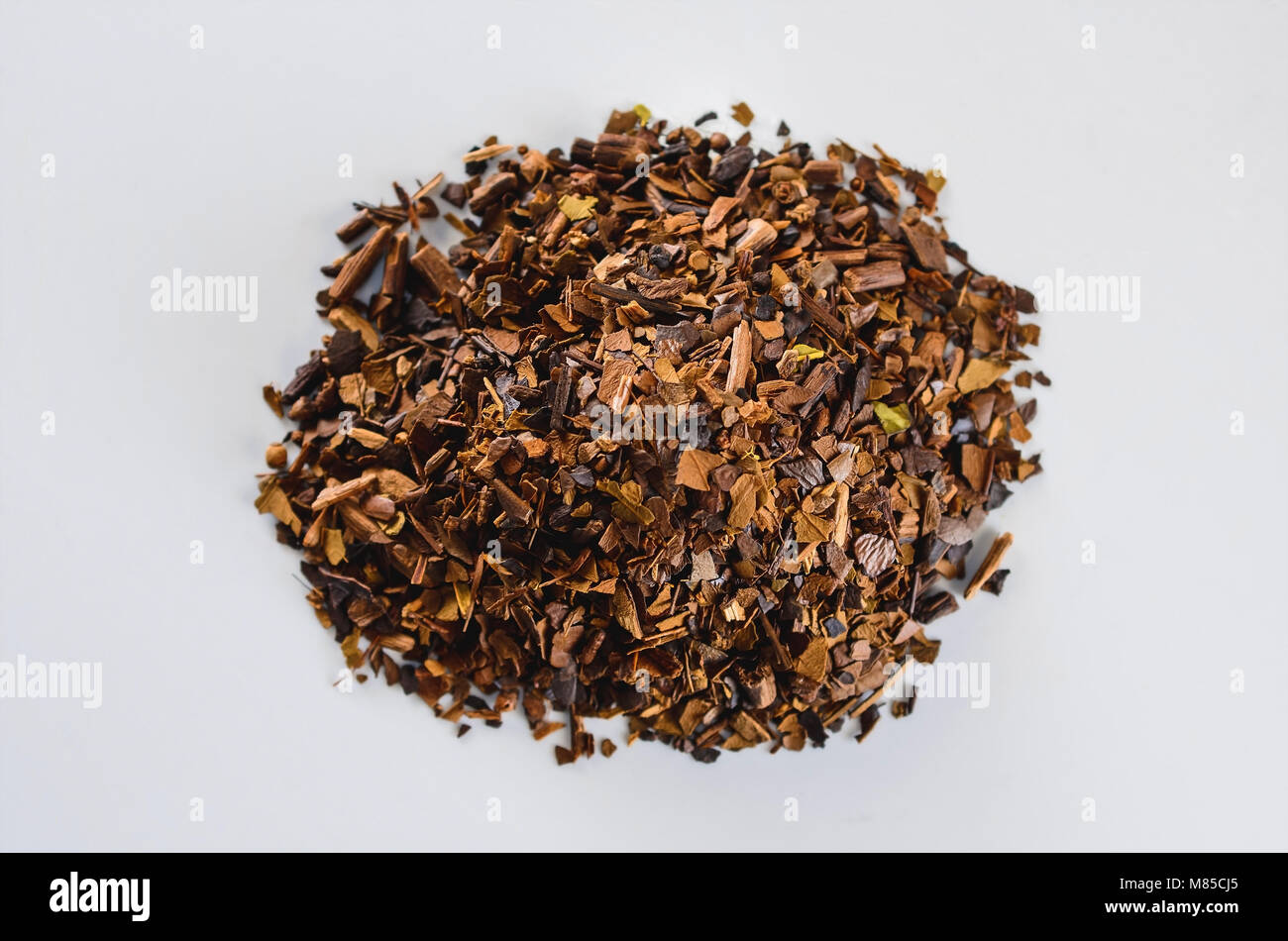 Herbs of toasted Erva-mate. Erva-mate is used to prepare a hot or cold ...